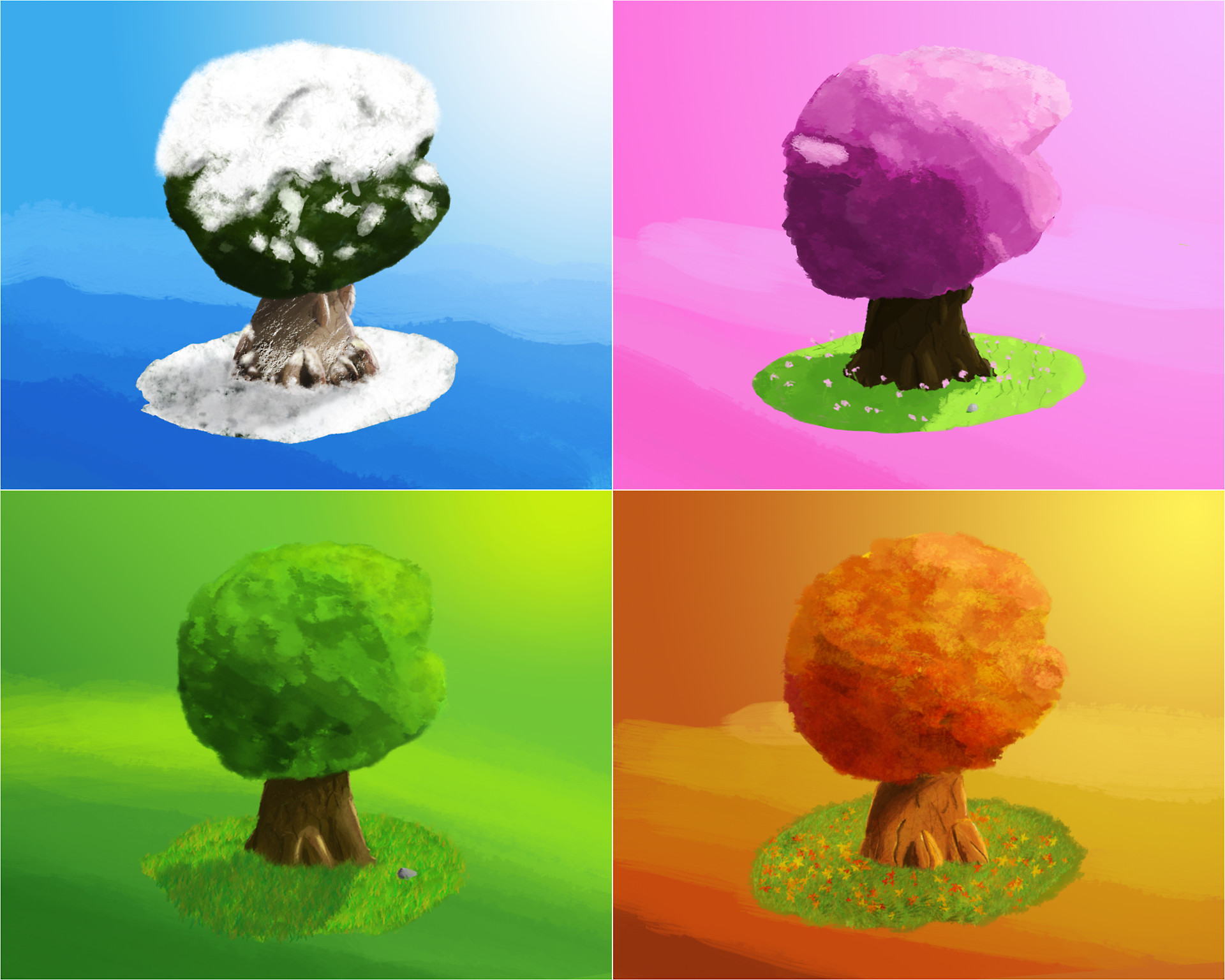 ArtStation - 4 Seasons Trees