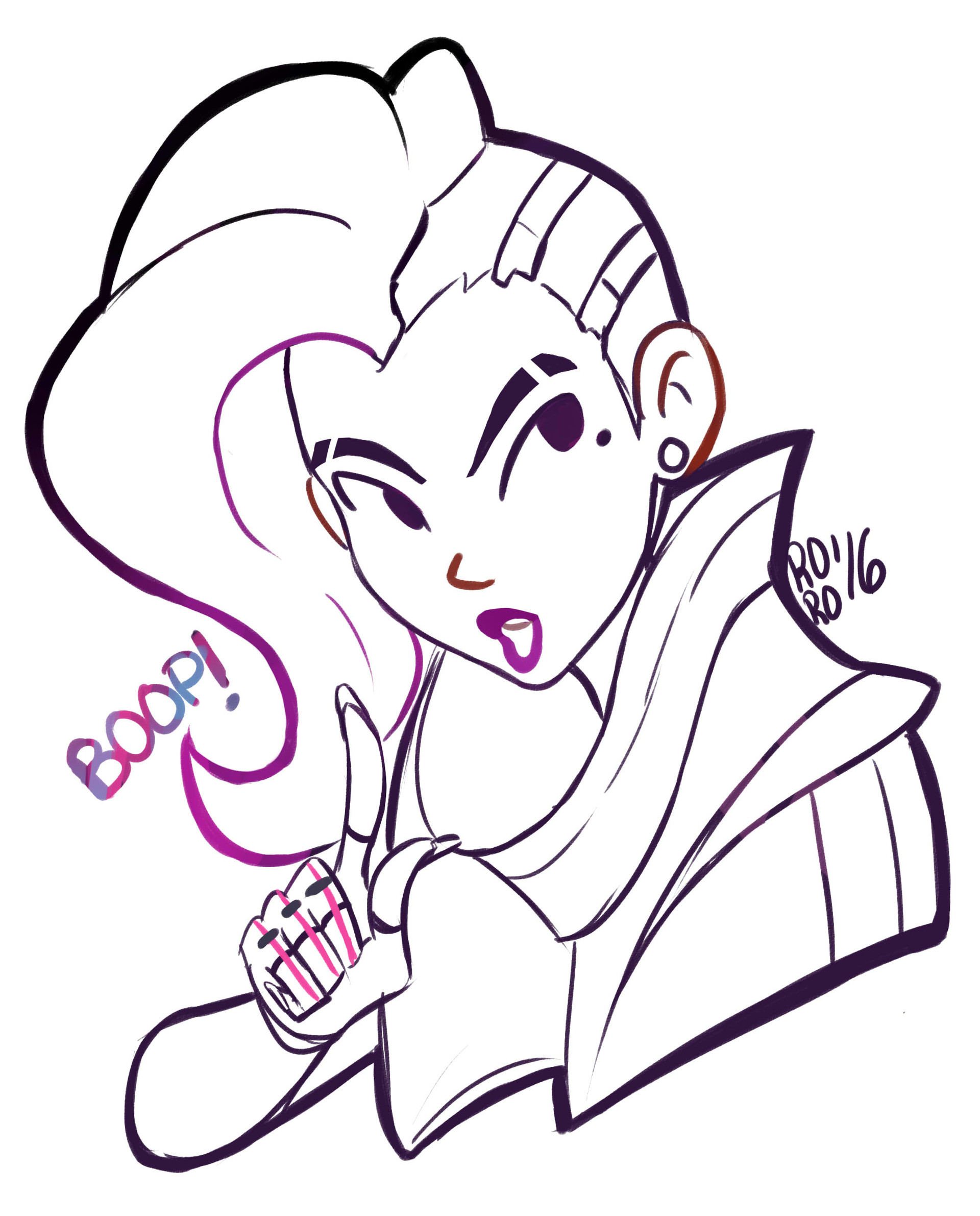 how to draw sombra from overwatch