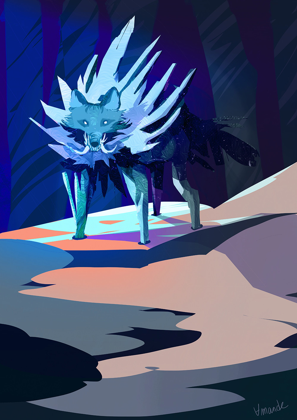 ArtStation - night wolf