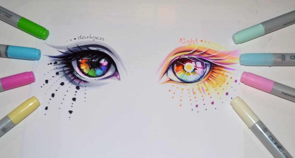 how to draw anime eyes with copic markers