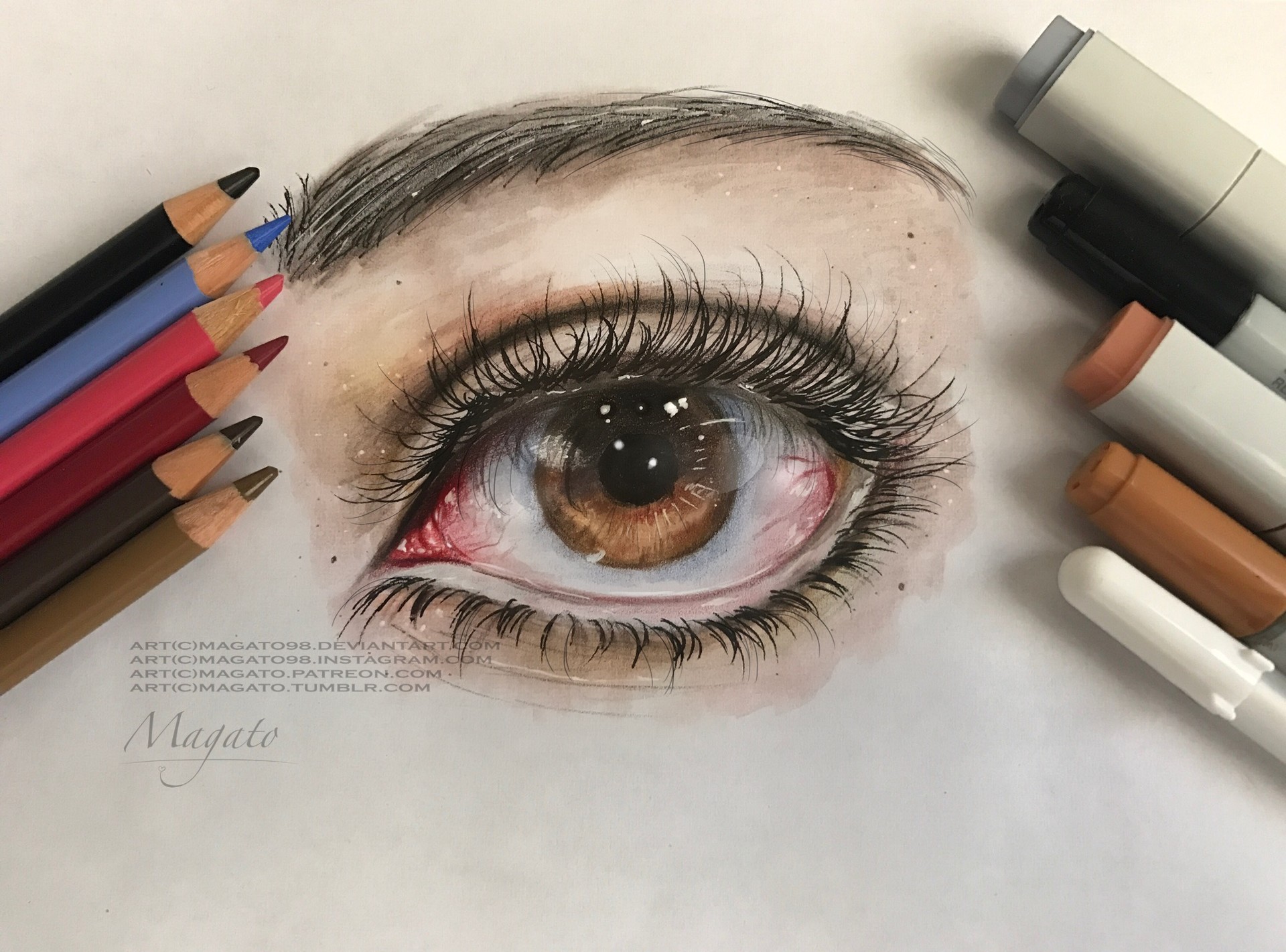 ArtStation - Eye Traditional Drawing
