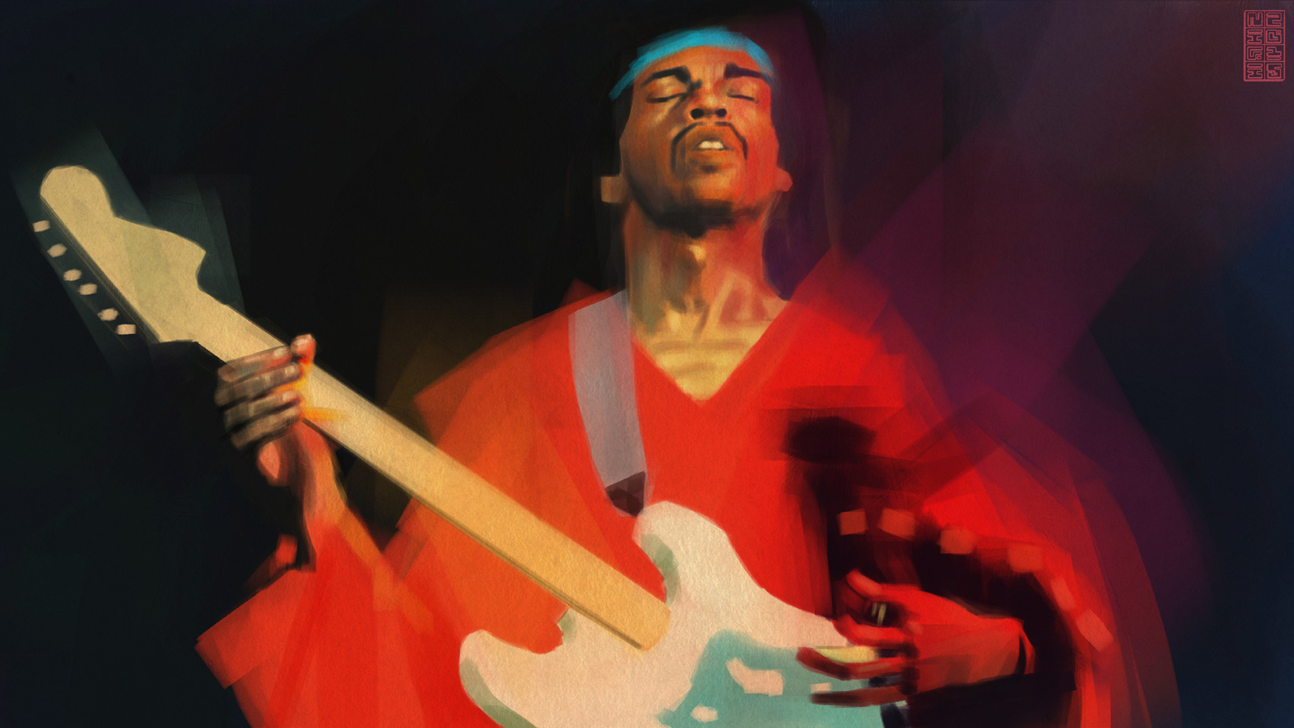 ArtStation - Jimi Hendrix portrait study