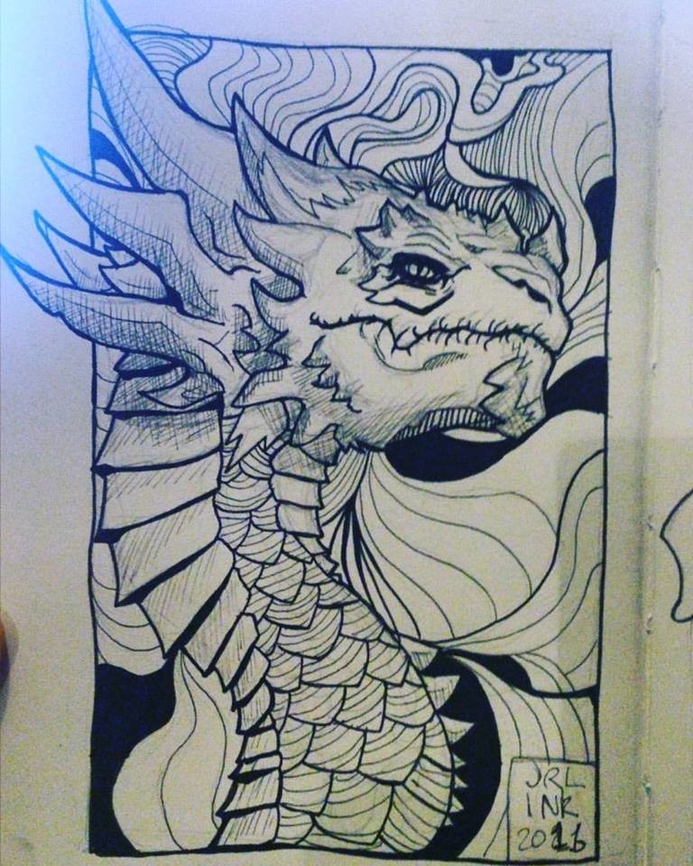 ArtStation - Dragon line work