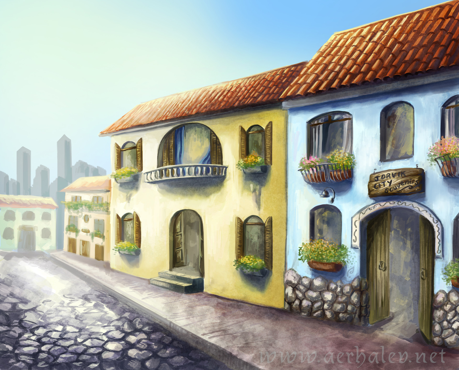 Alev Art - Old Town Square Concept Art - SSO