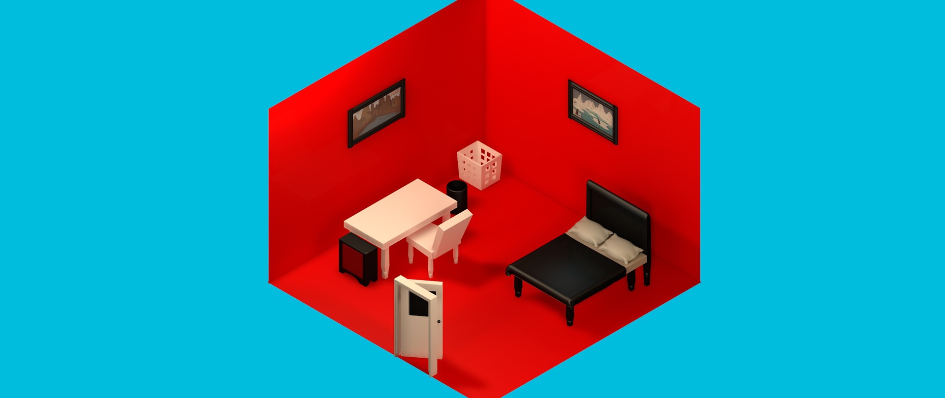 ArtStation - Low Poly Isometric Bedroom