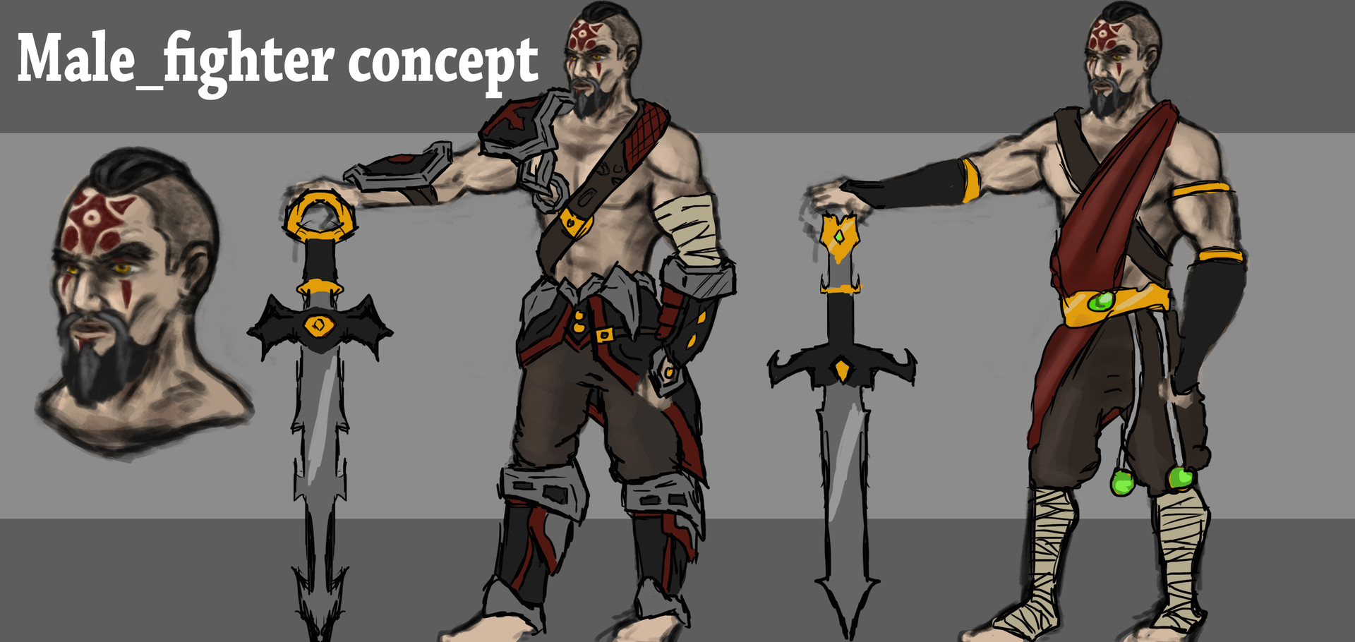 ArtStation - Male_fighter concept