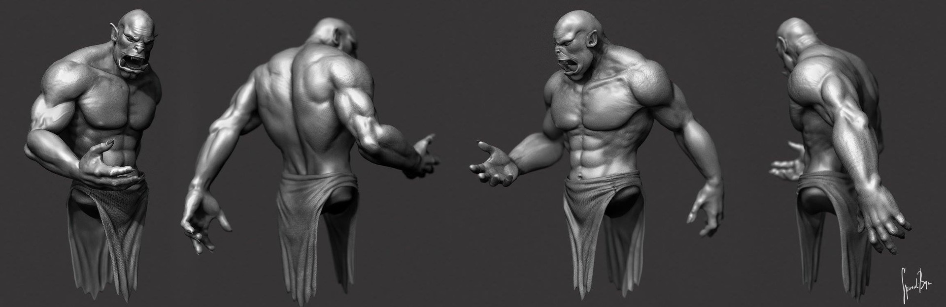 ArtStation - Orc bust - anatomy practice