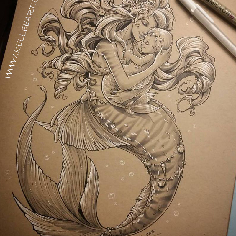 ArtStation - Mother and Baby mermaid, Kellee Riley