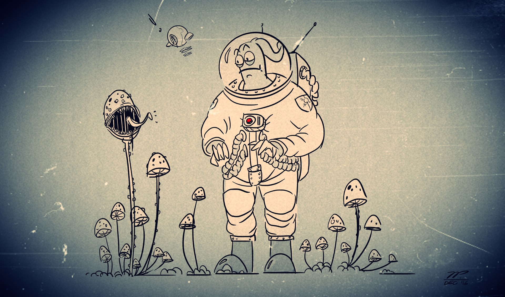 ArtStation - Space Worm sketch