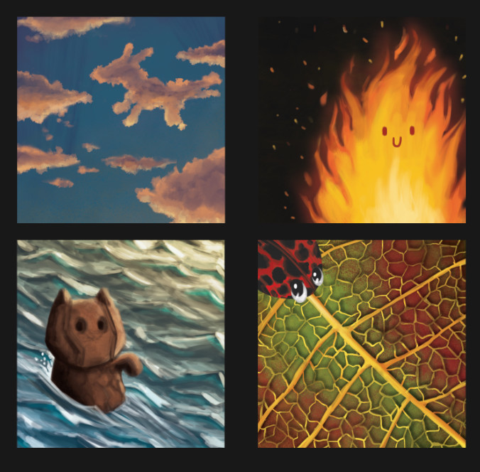 ArtStation - *Cute* four elements