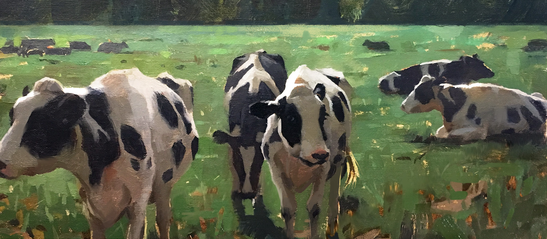 ArtStation - Cows 14"x7" Oil