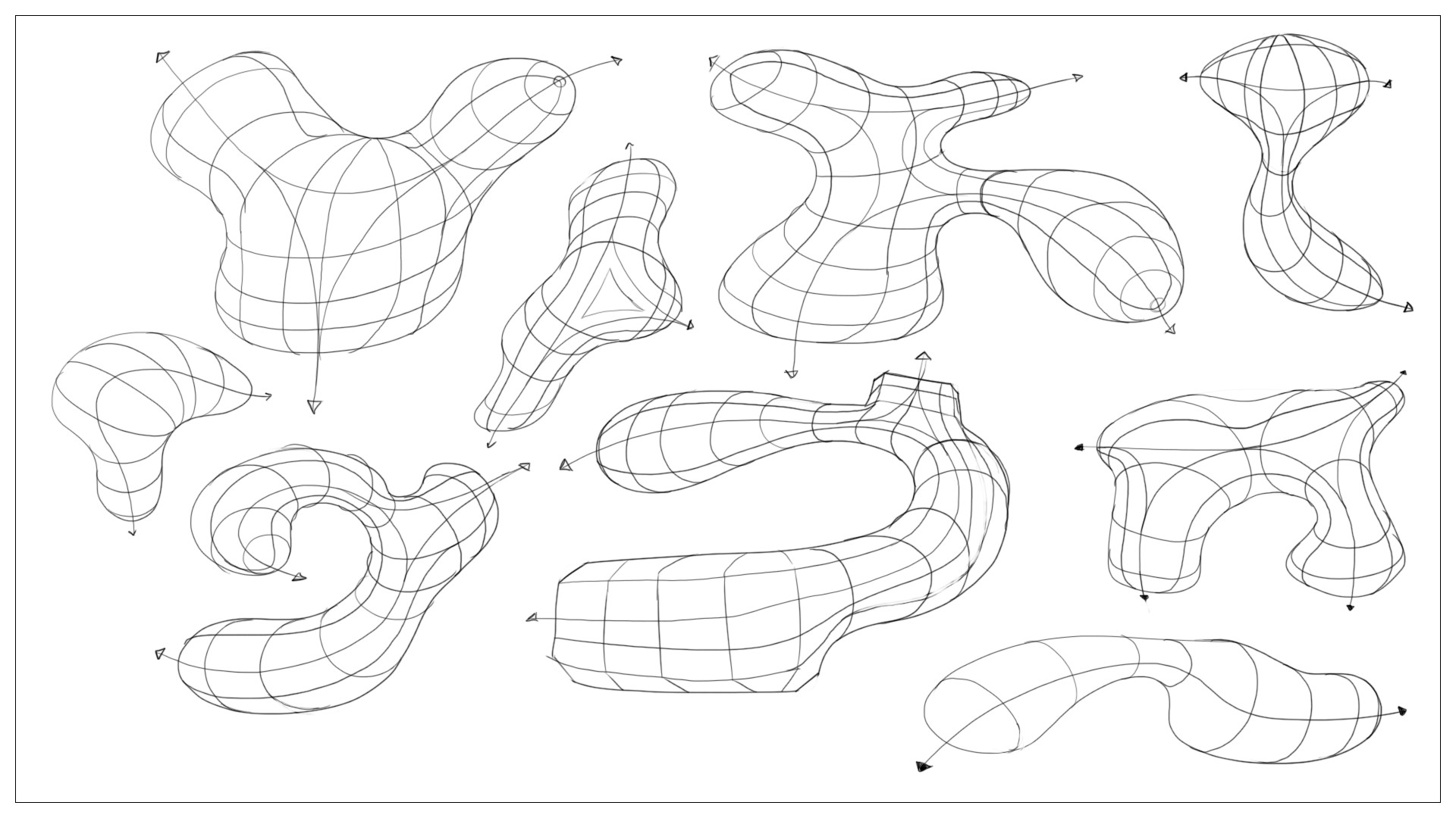 organic forms drawing