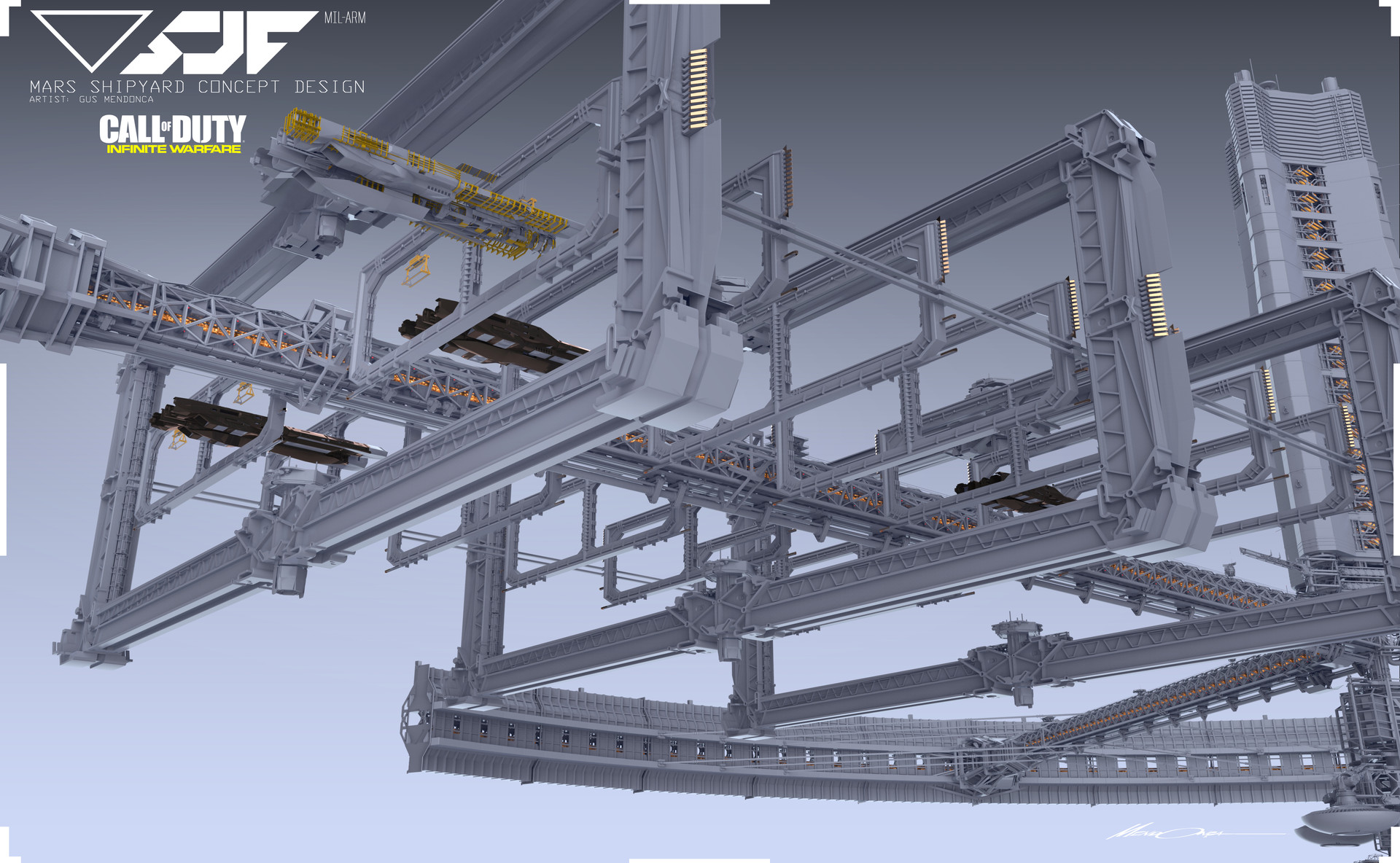 GUS MENDONCA - Call of Duty Infinite Warfare Mars Space Station Concept Art