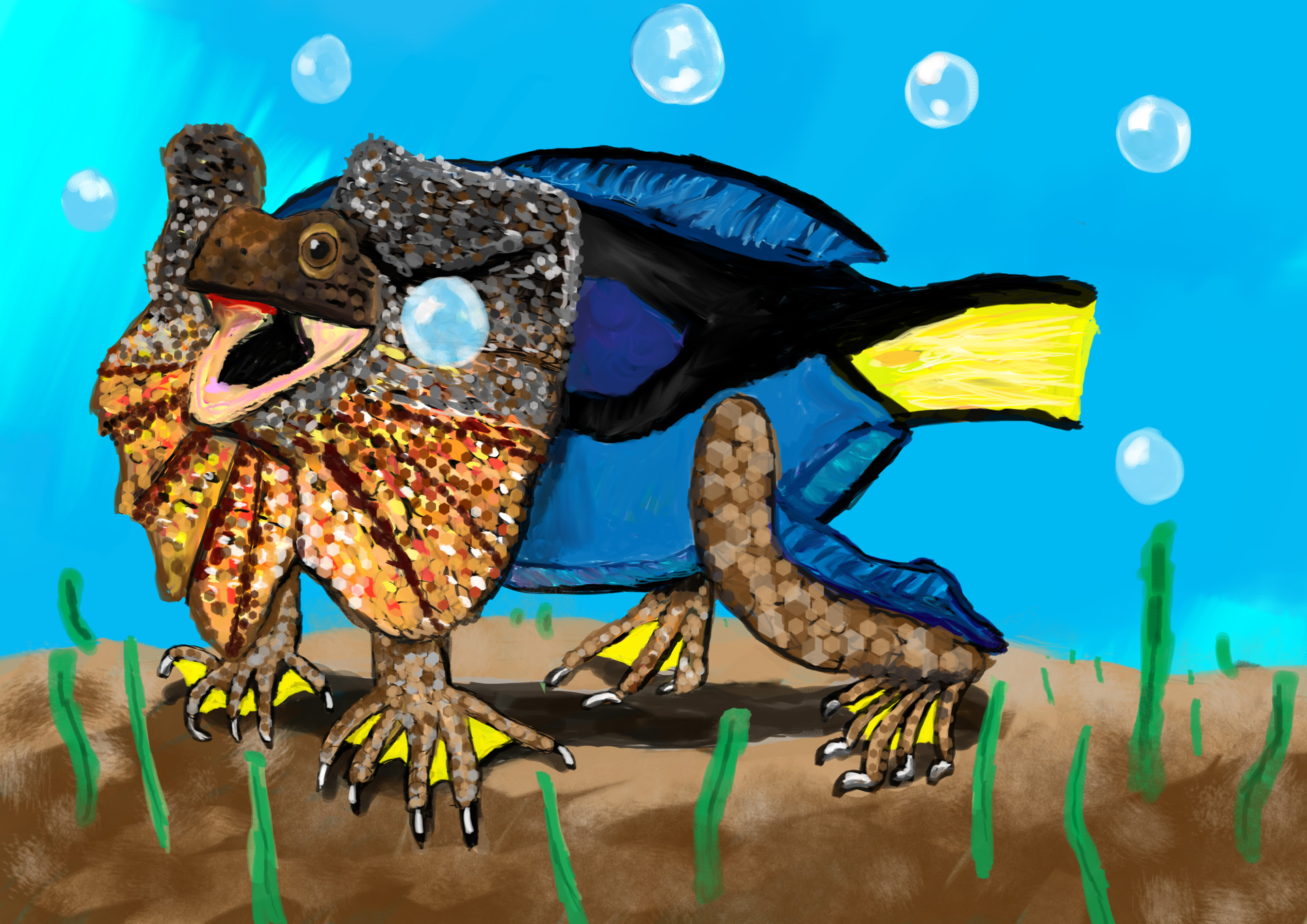 ArtStation - Hybrid Creation: Frilled surgeon fish.