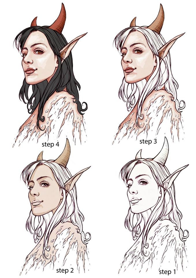 how to draw girl devil