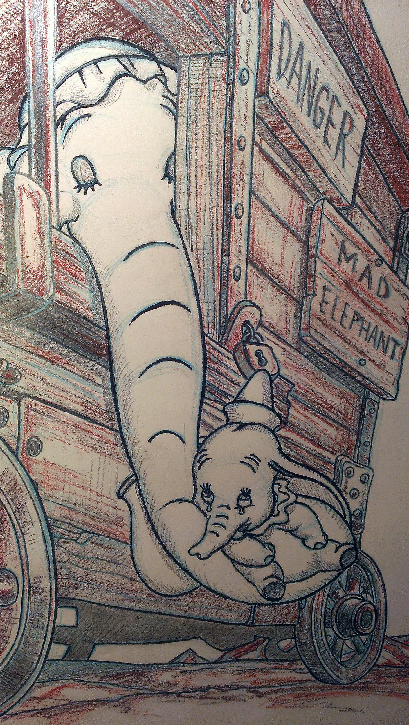 how to draw dumbo and his mom