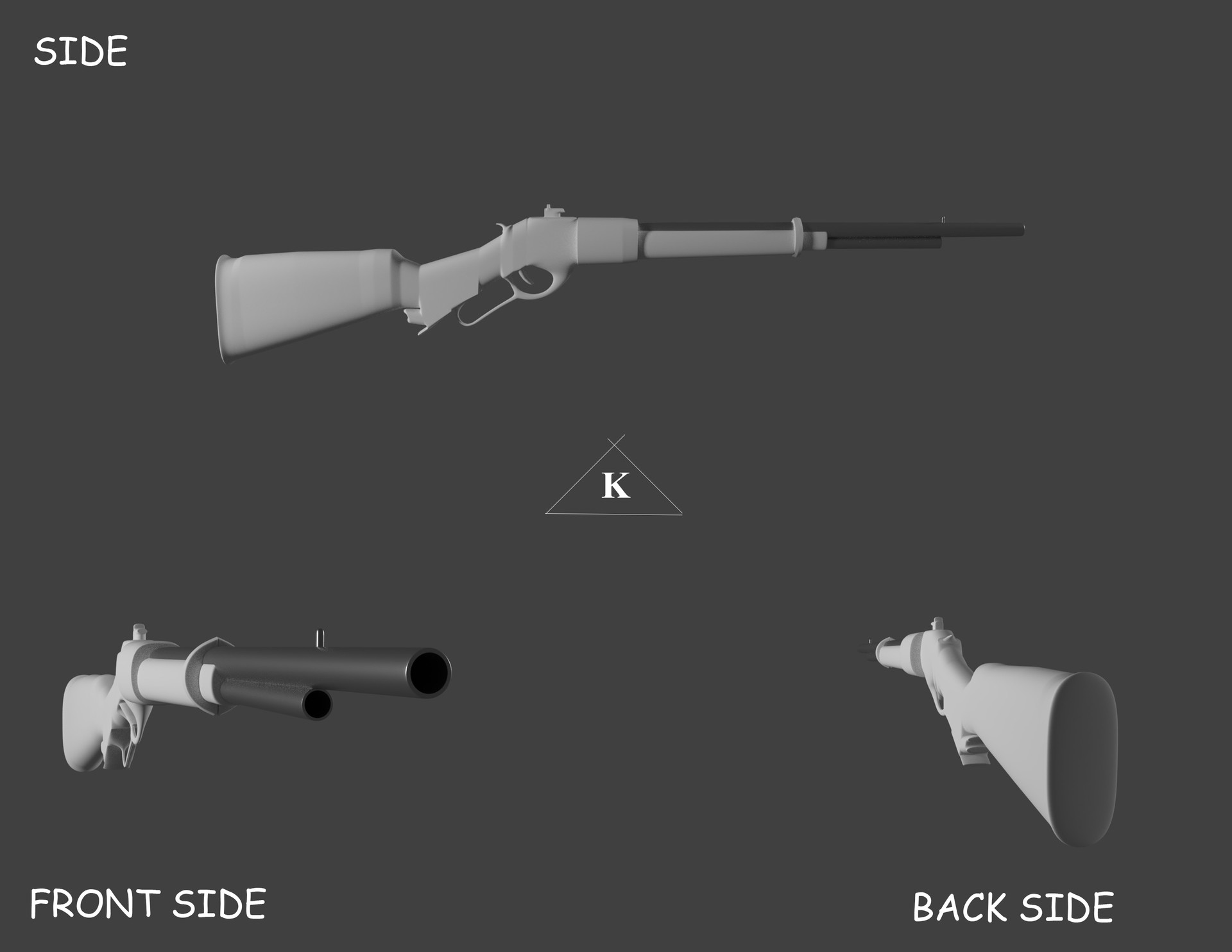 how to draw a gun front view