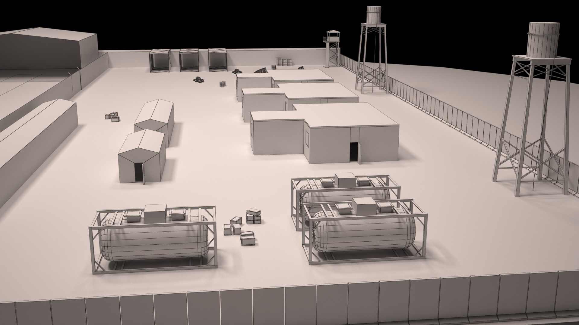 ArtStation - Milatery Environment (Low Poly)