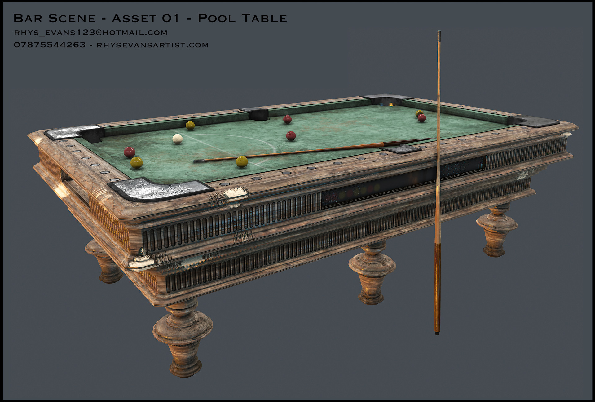 ArtStation - Bar Scene - Pool Table