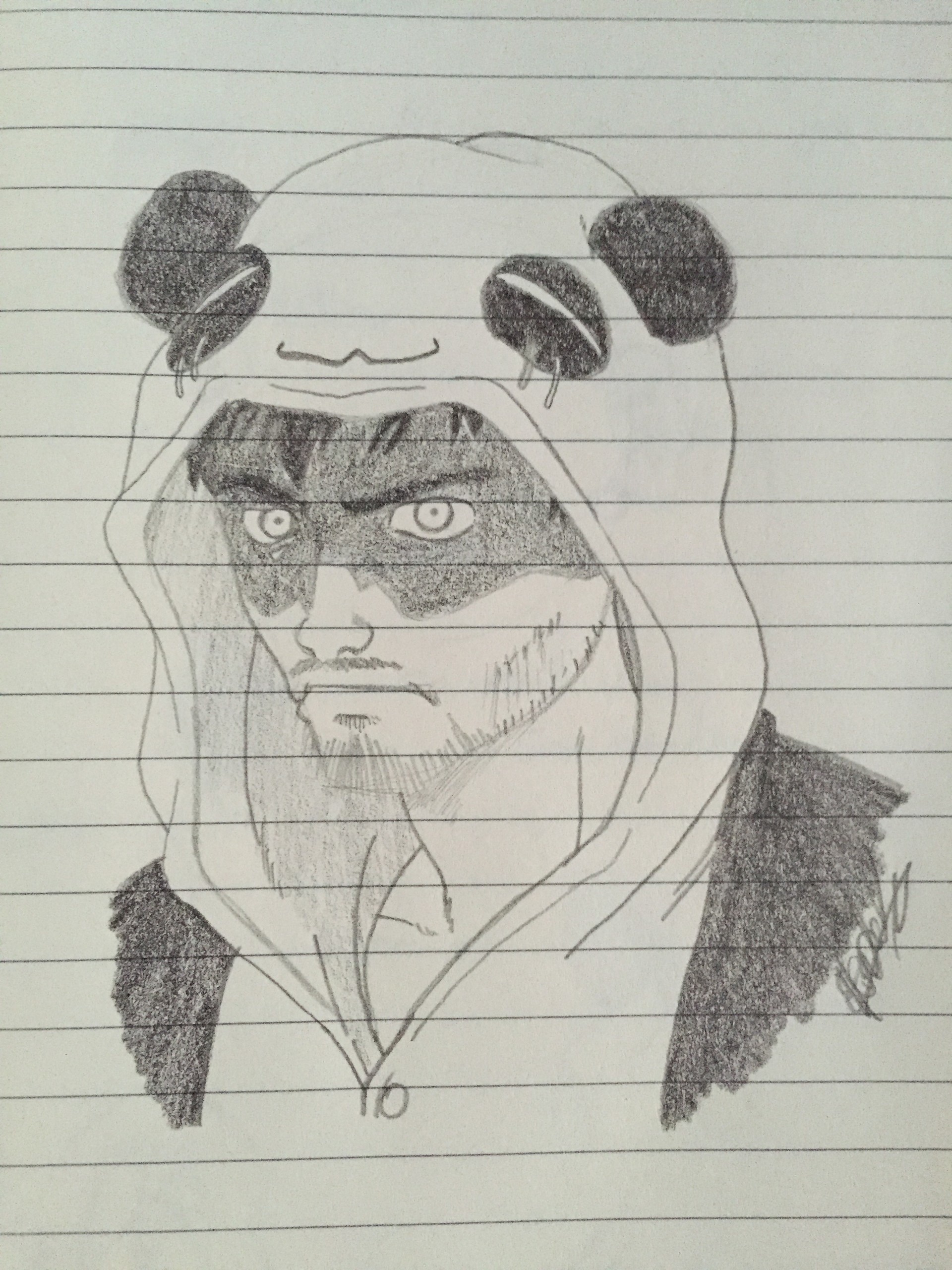 angry panda drawing