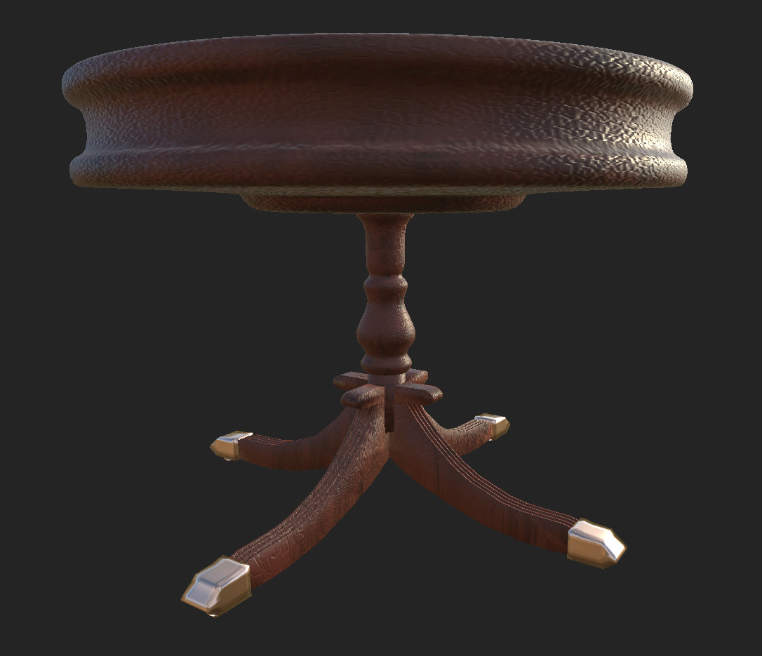 ArtStation - Antique Four Legged Round Top Table