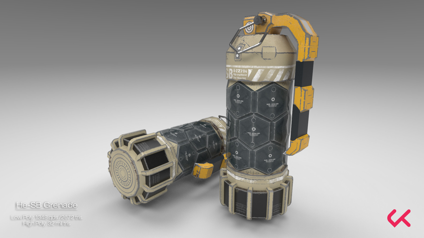 ArtStation - He-SB High explosive Steel Bearing grenade