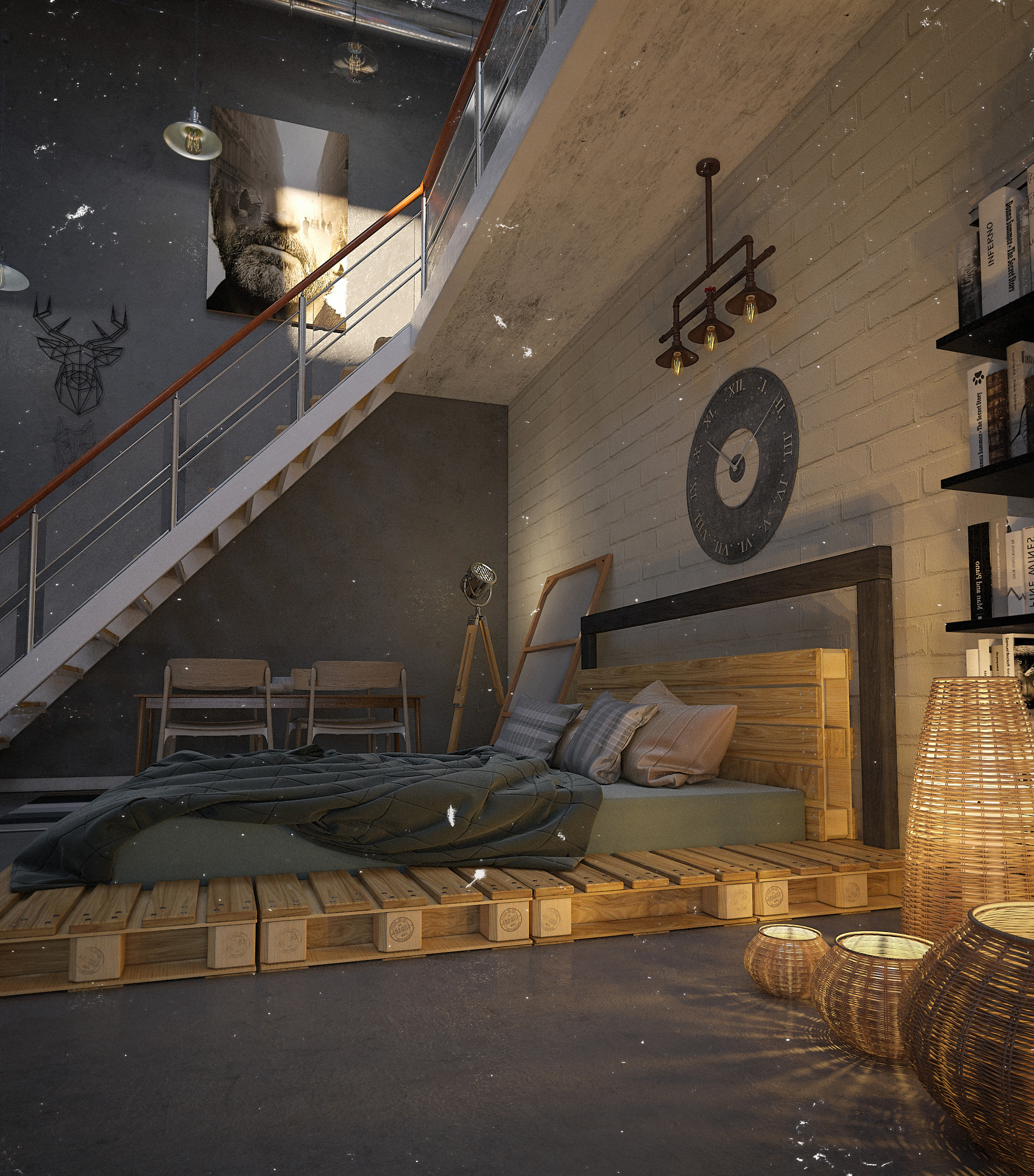 ArtStation - Loft bedroom