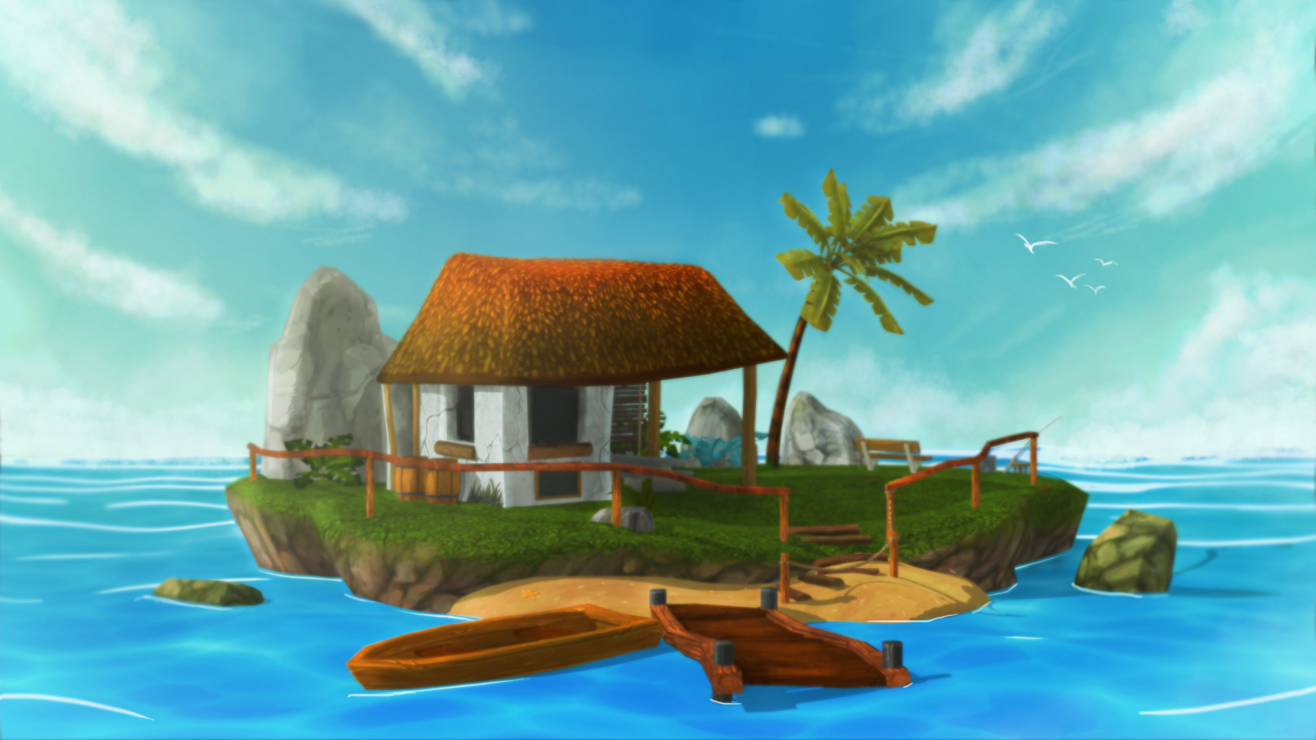 ArtStation - Cartoonish Island 3D