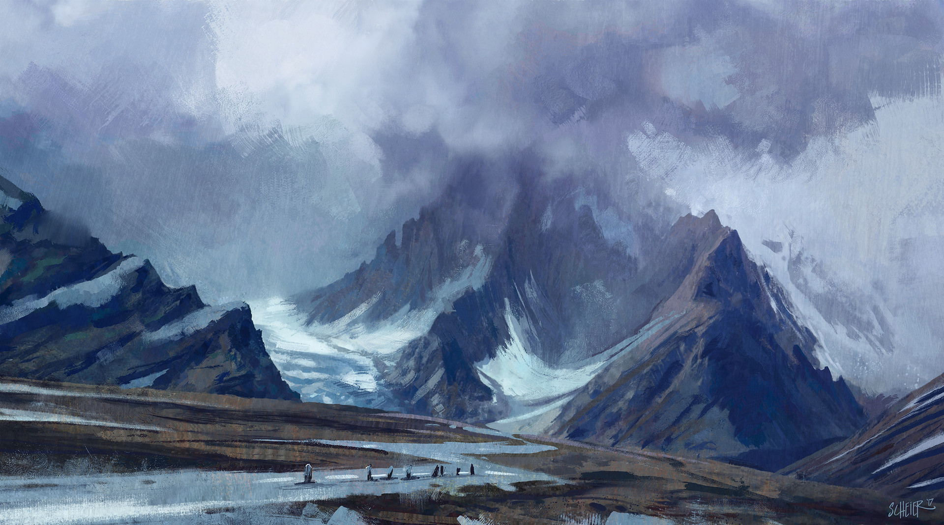 ArtStation - snowy mountain study
