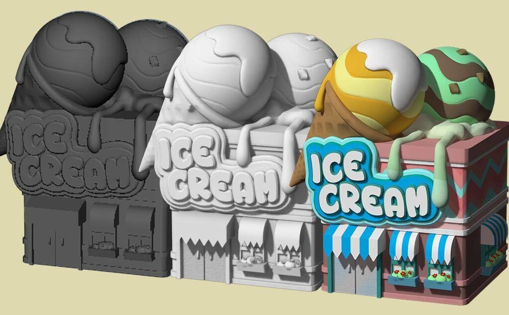 ArtStation - ice-cream shop model