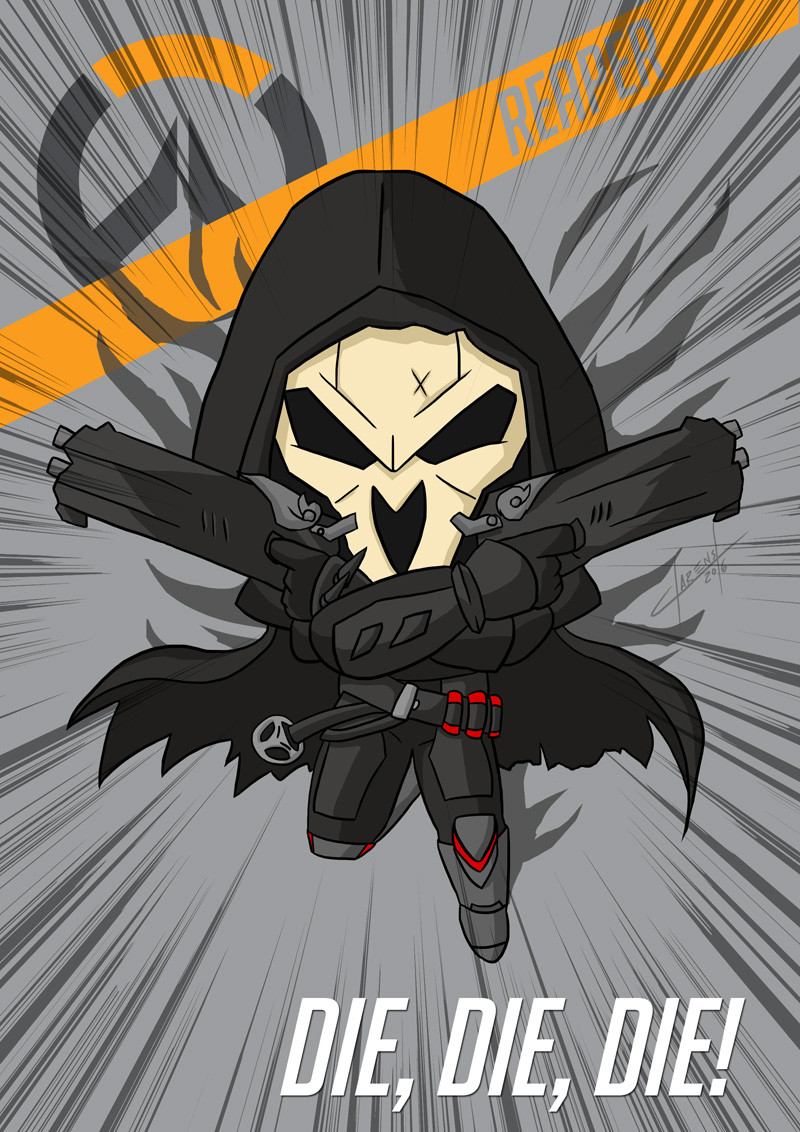 how to draw reaper overwatch chibi