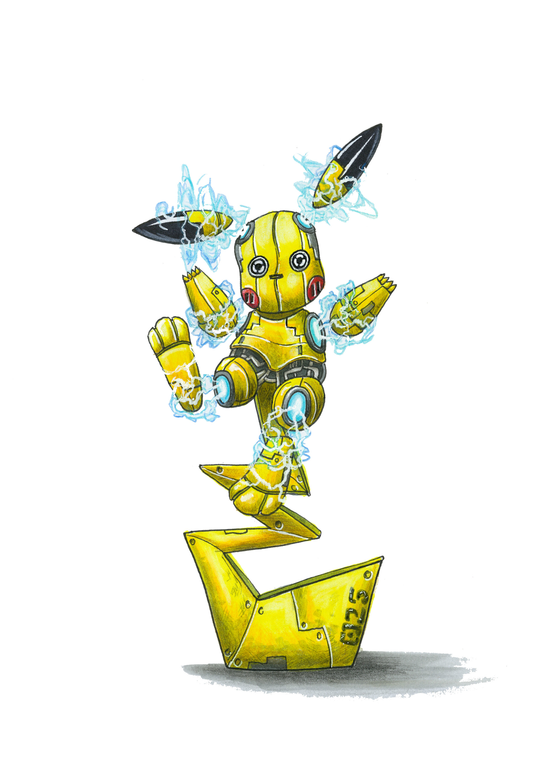 how to draw robot pikachu