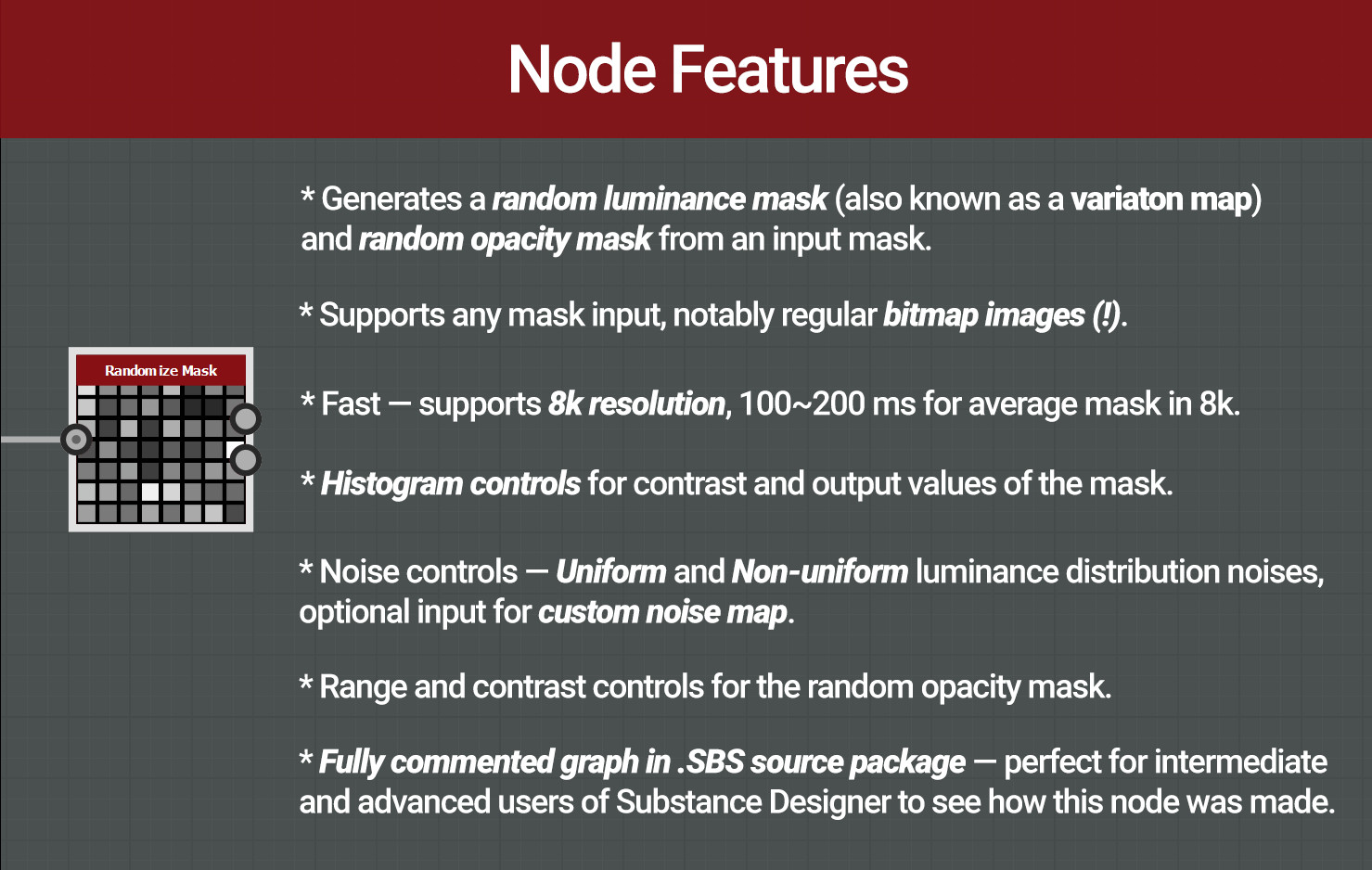 Sergey Danchenko - Randomize Mask Node / Variation Map for Substance Designer