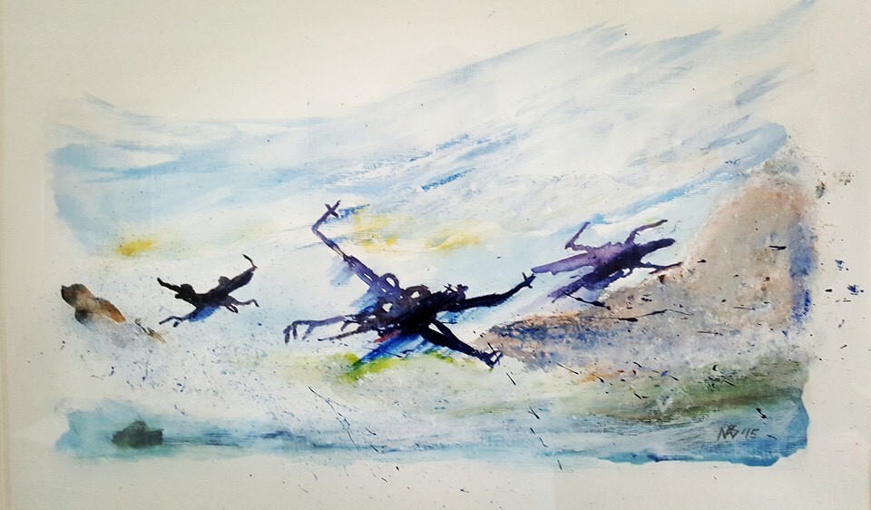 ArtStation - Watercolour X-Wings Over Water.