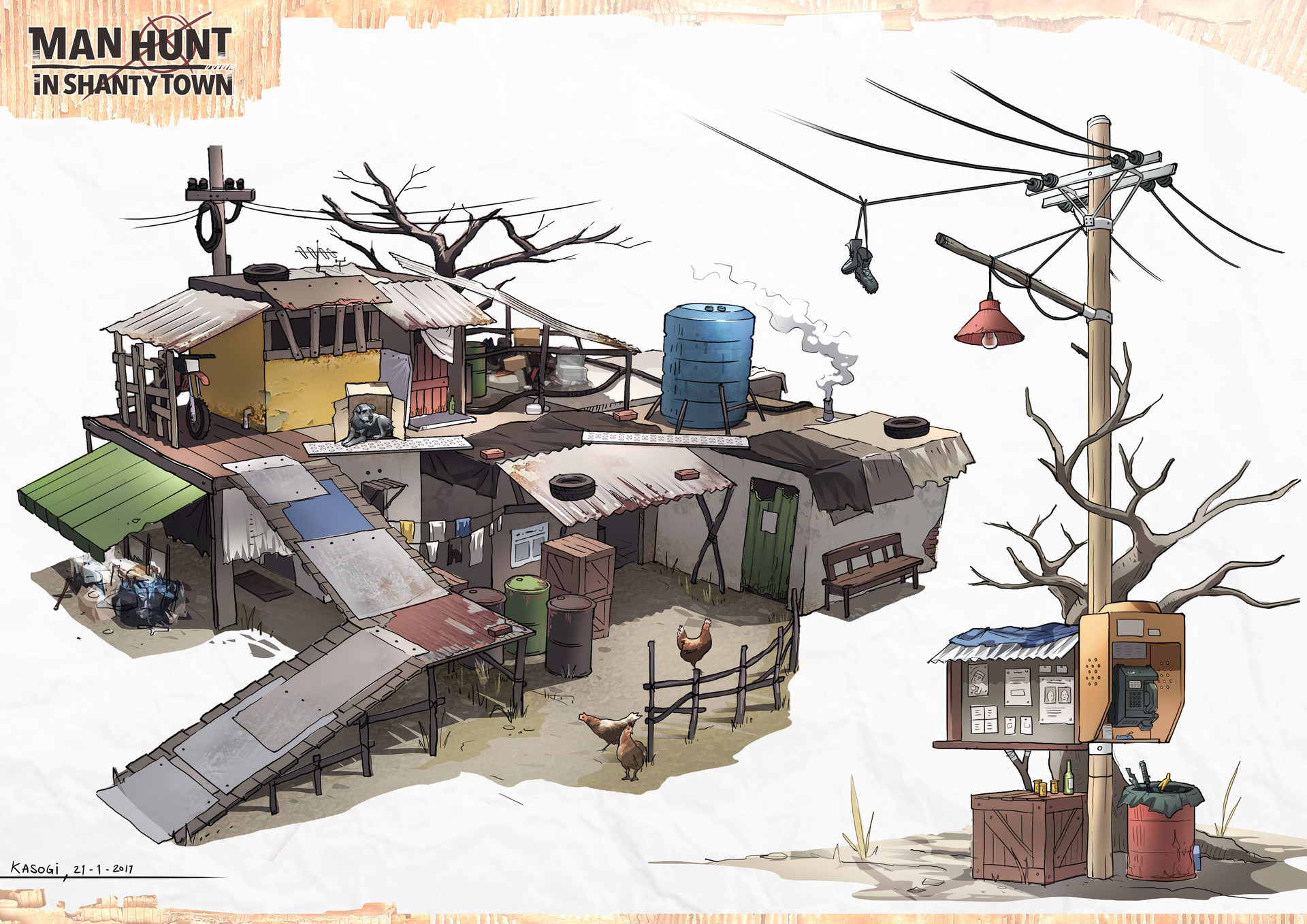 inside shanty town house