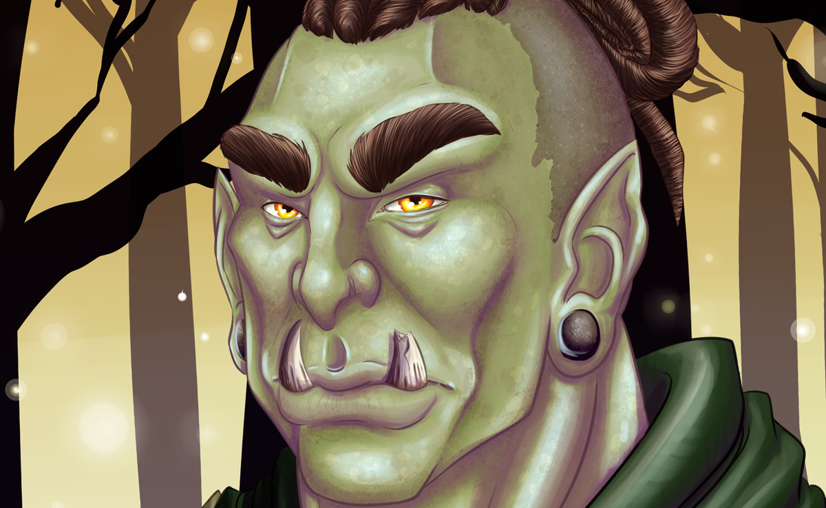 Prompthunt: Male Half Orc, Green Skin, Yellow Eyes,, 55% OFF