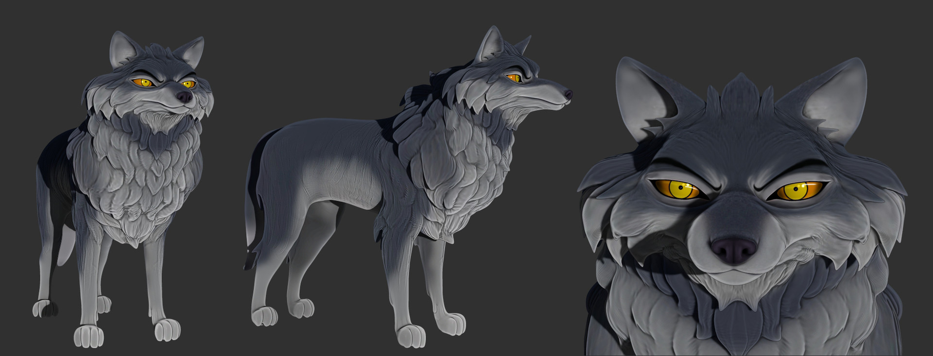 ArtStation - cartoon wolf