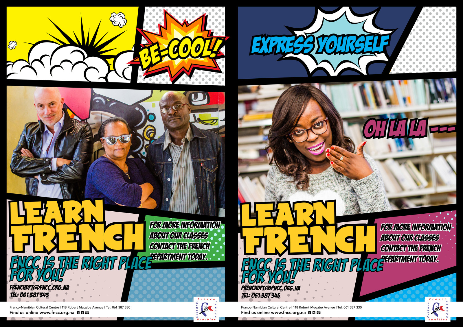 Barton Ting - Franco Namibia Cultural Centre, "Learn French" posters