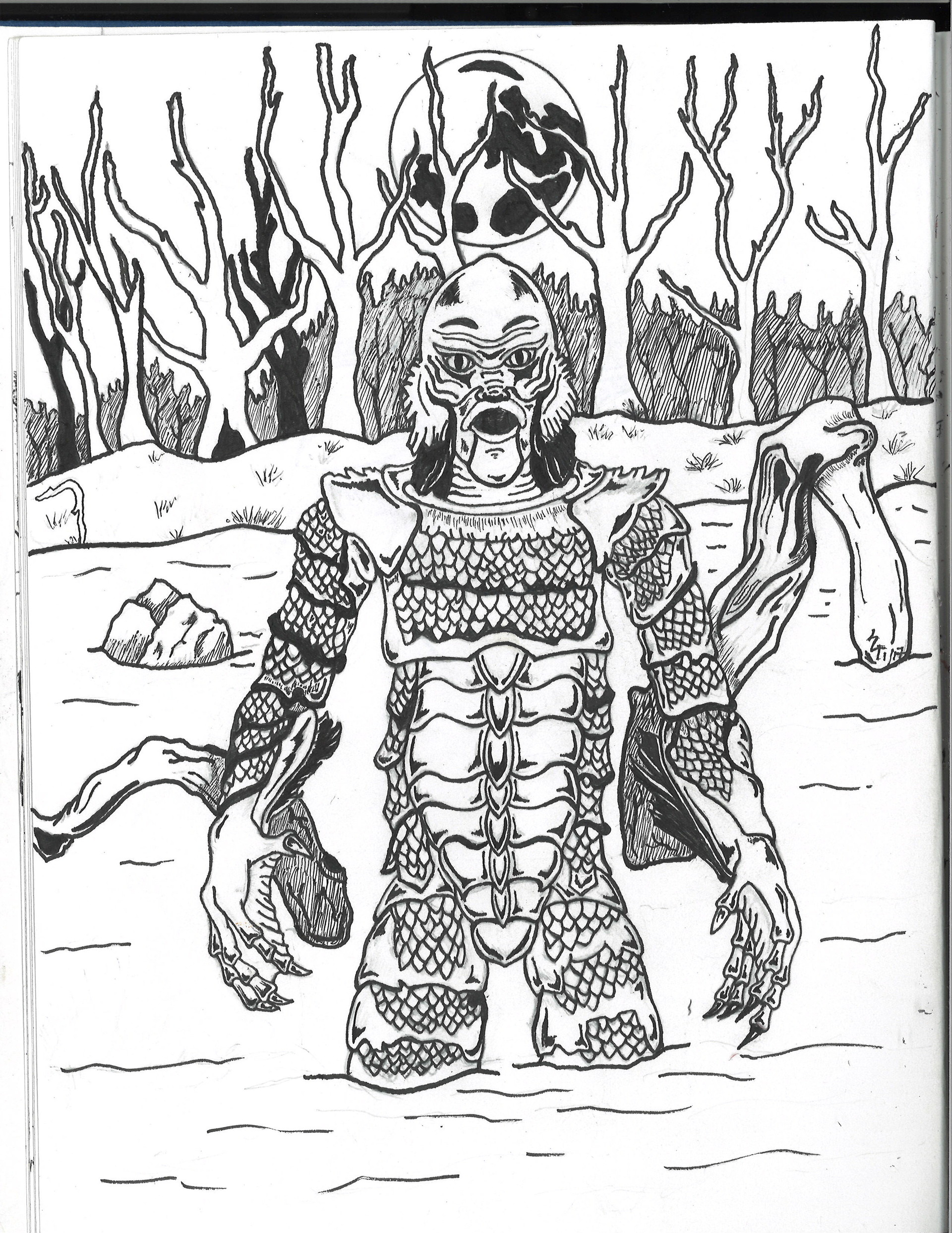 creature from the black lagoon coloring book