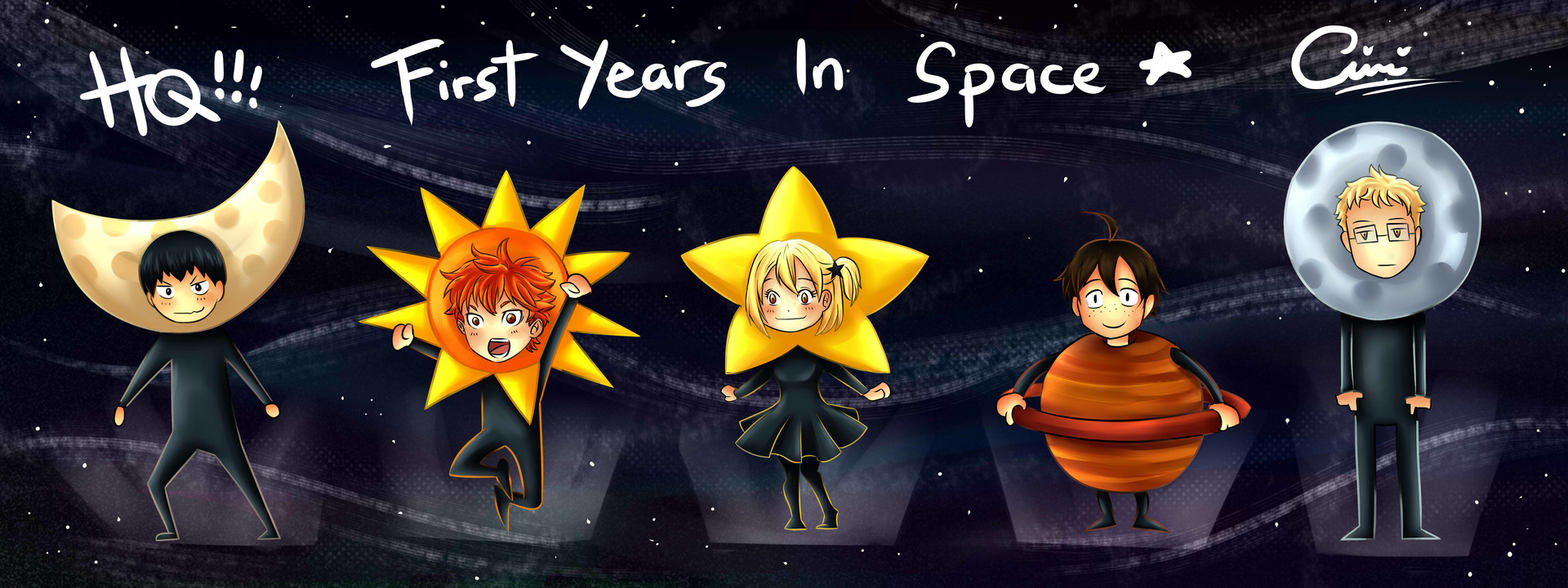 ArtStation - Haikyuu First Years In Space