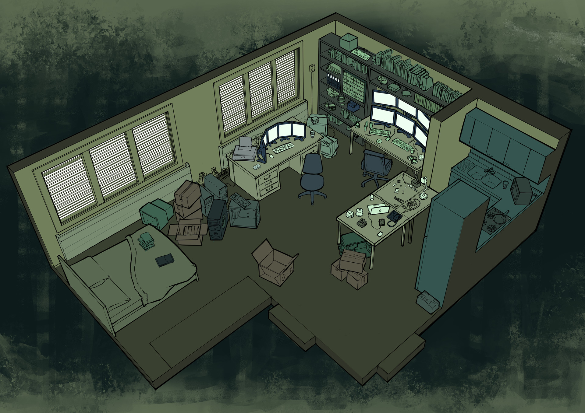 ArtStation - Hacker Hideout