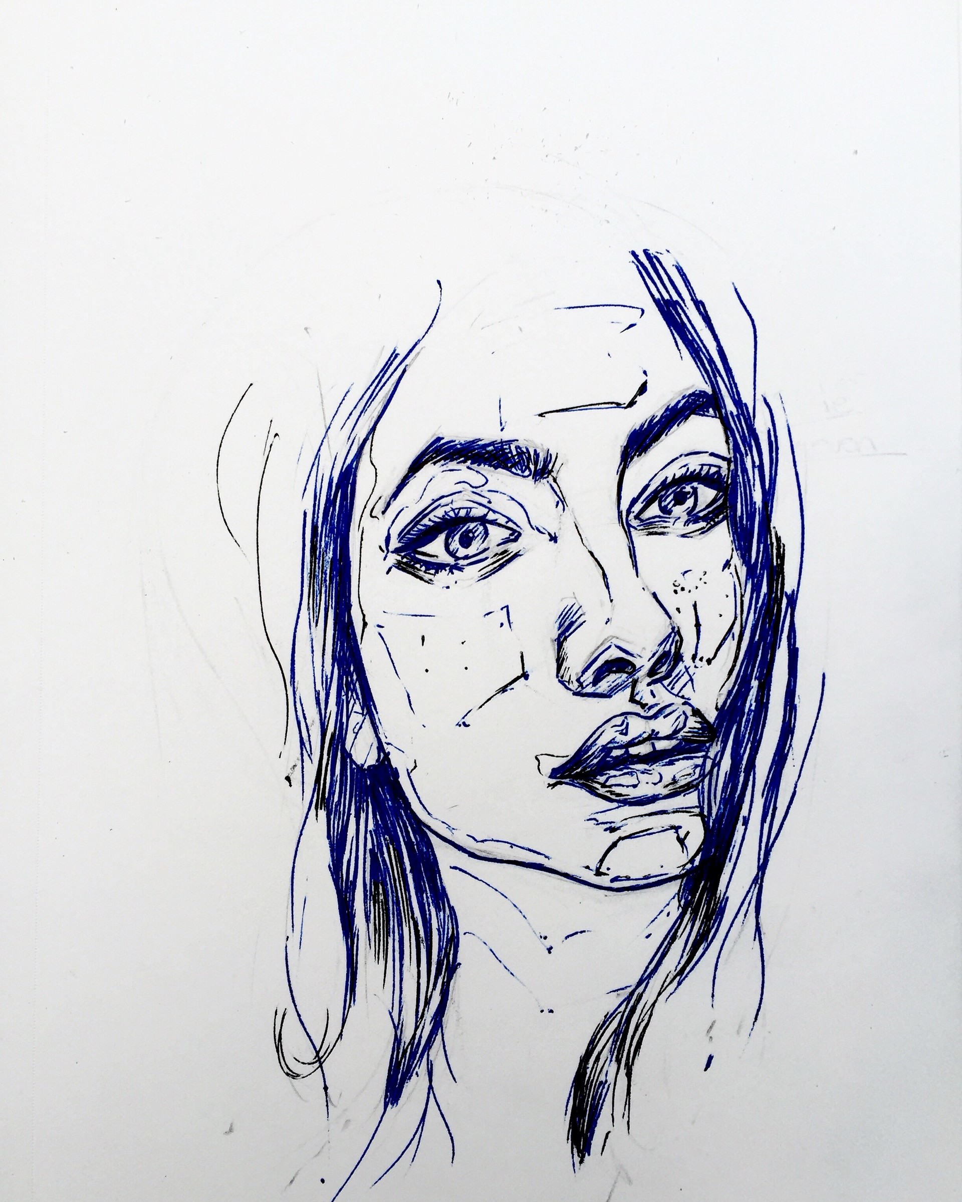 ArtStation - Blue Ink Portrait