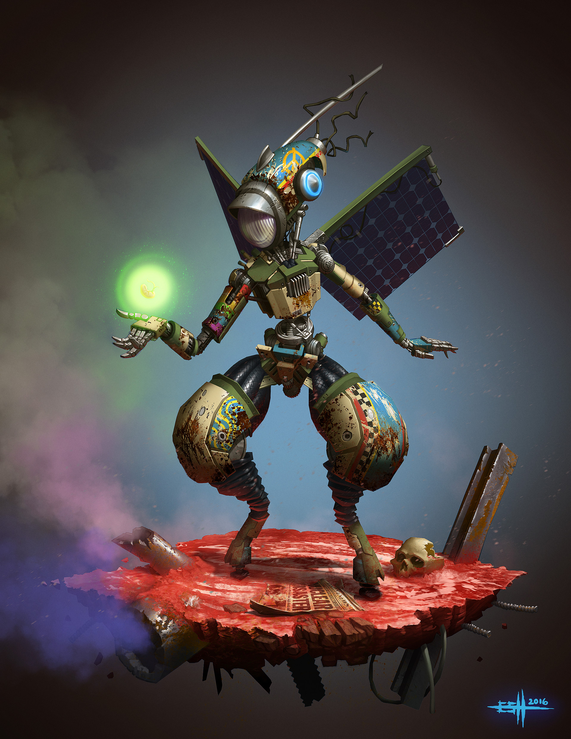 Hippie Robot by Edgar Sánchez Hidalgo : r/ImaginaryRobotics