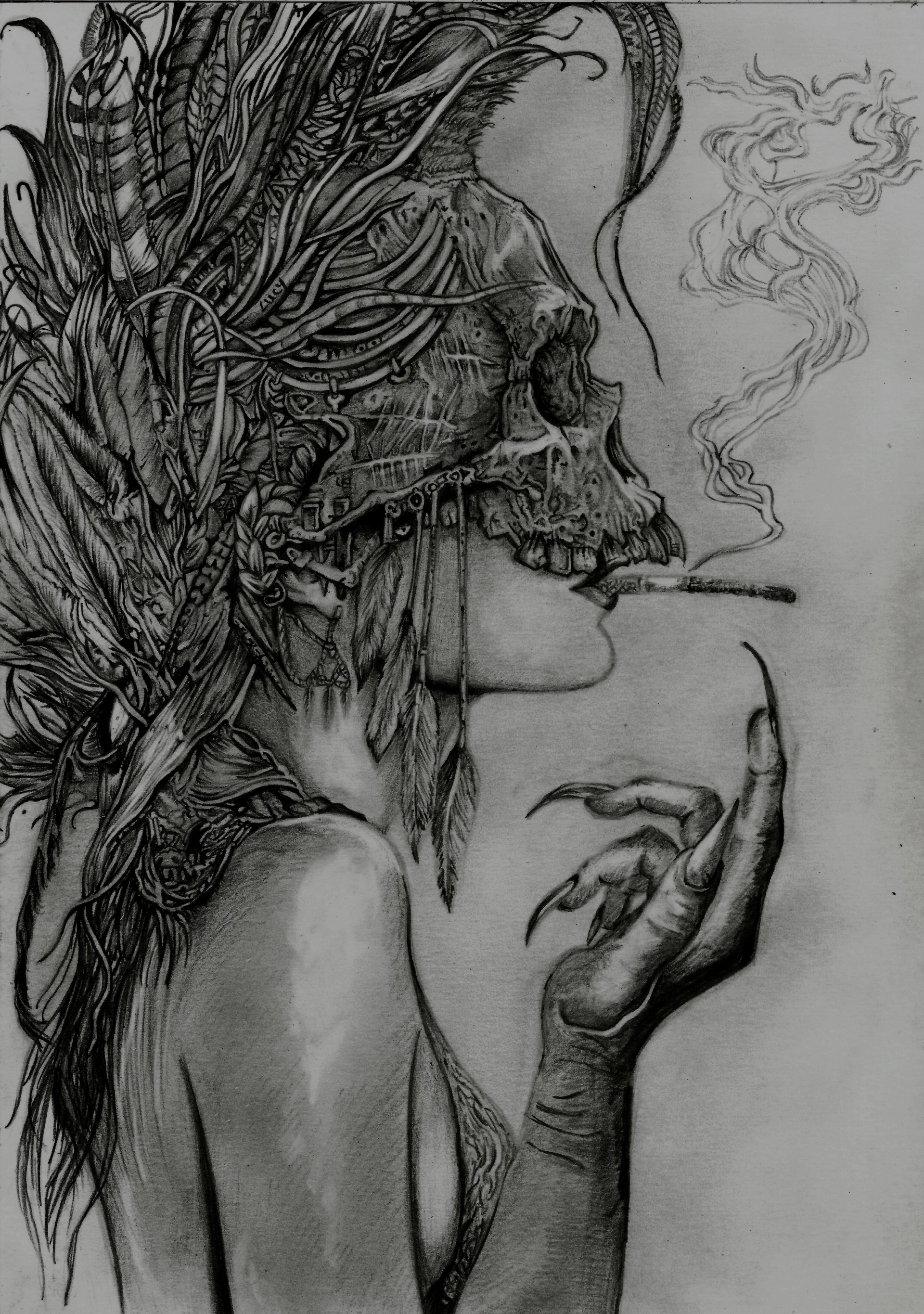 how to draw a skull girl