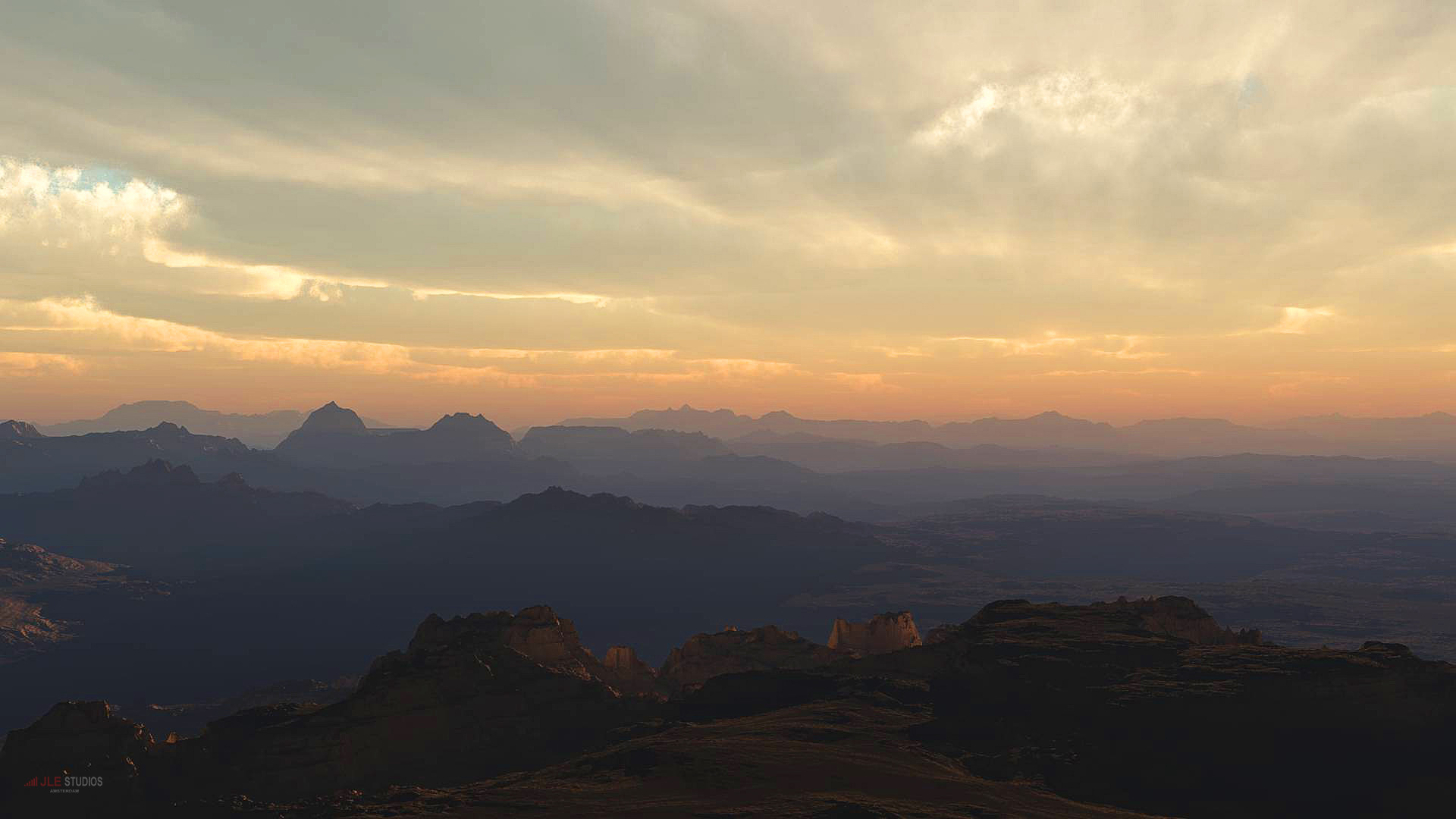 ArtStation - Sunset in the Desert - Blender 3D + VUE