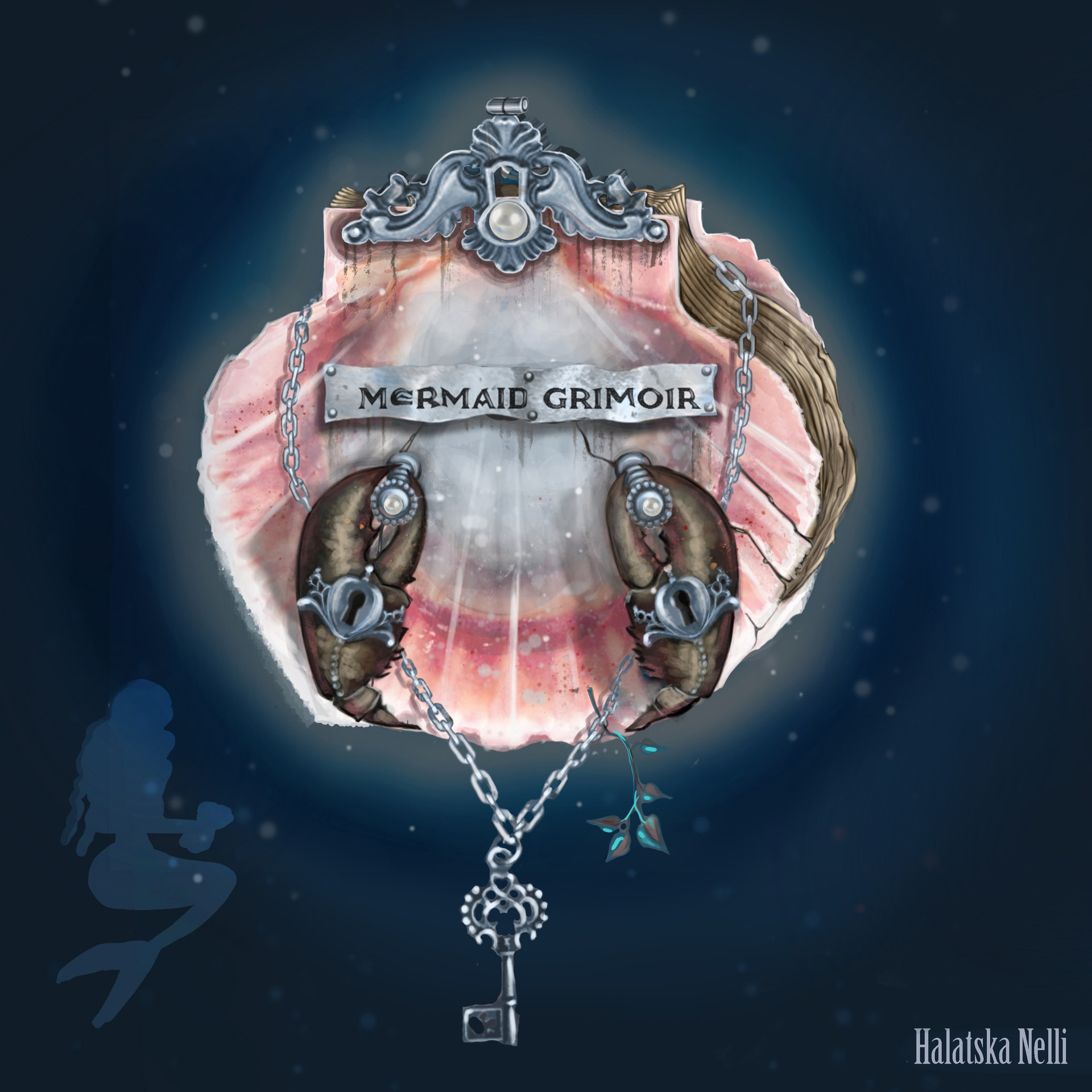 ArtStation - Mermaid magic book, grimoir concepts