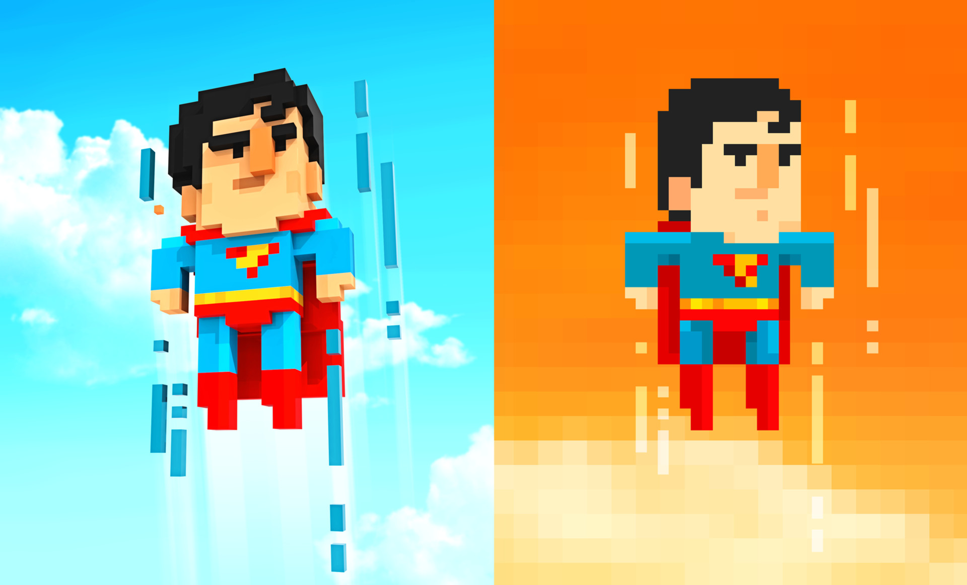 Easy Pixel Art Superman