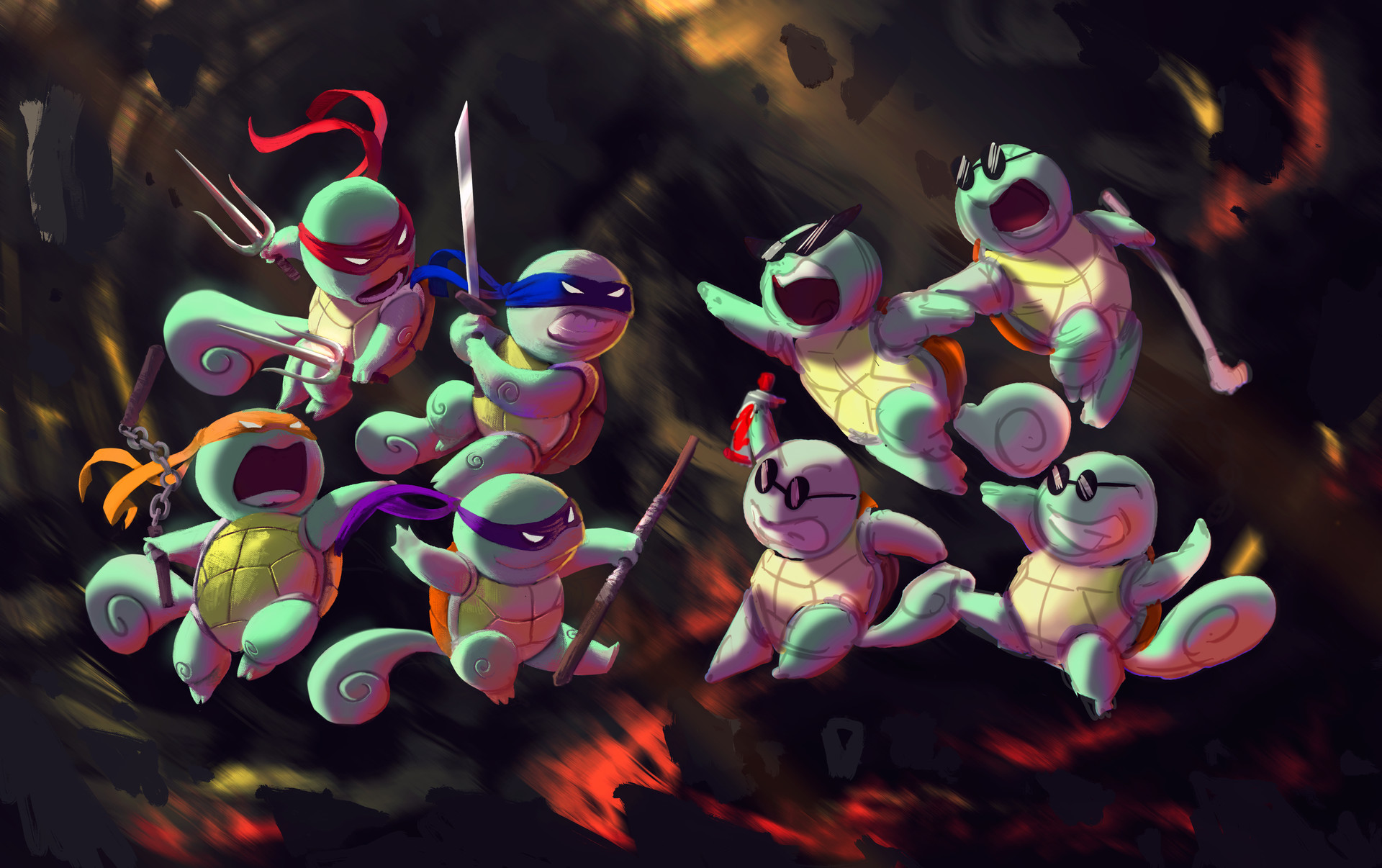 squirtle squad chibi