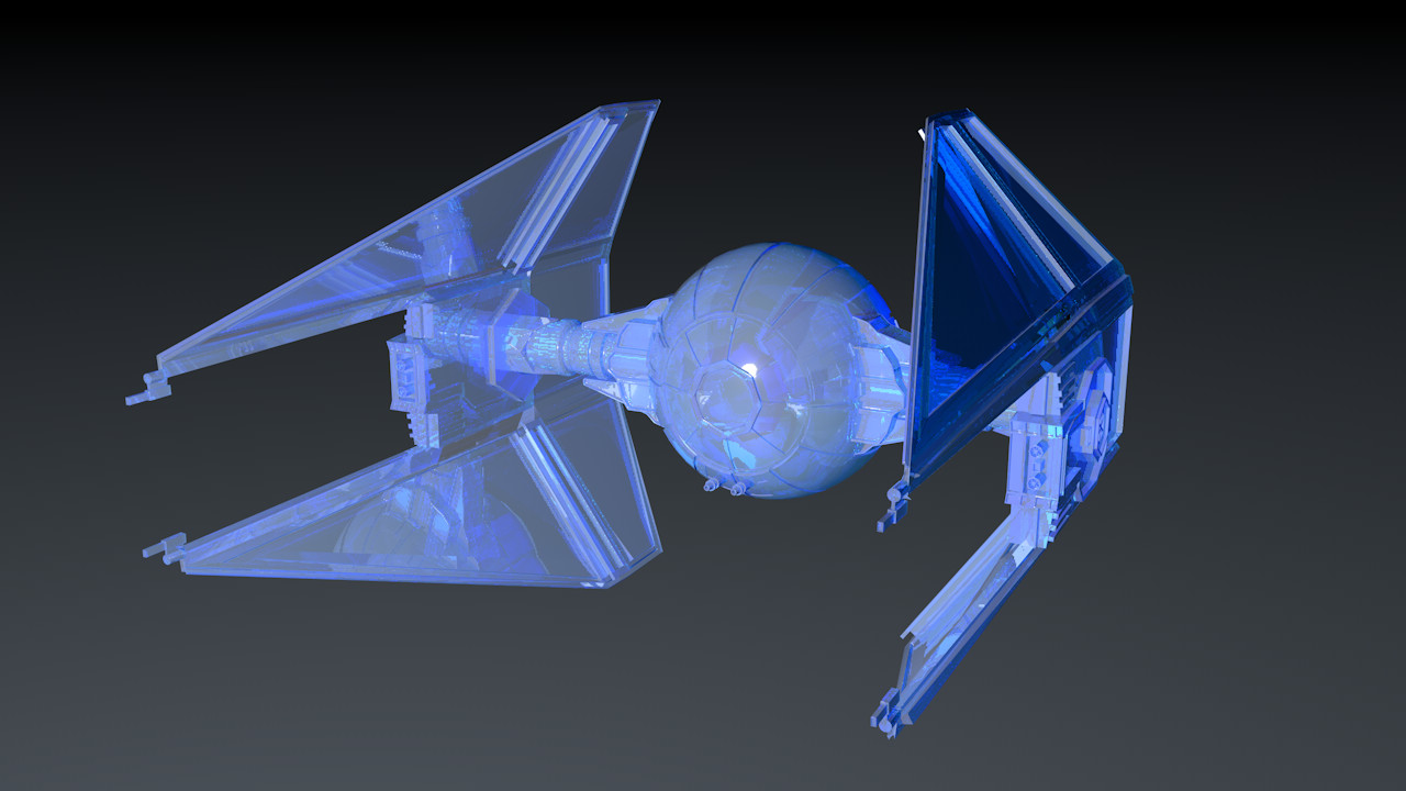 ArtStation - TIE interceptor remasterisé en verre bleuté