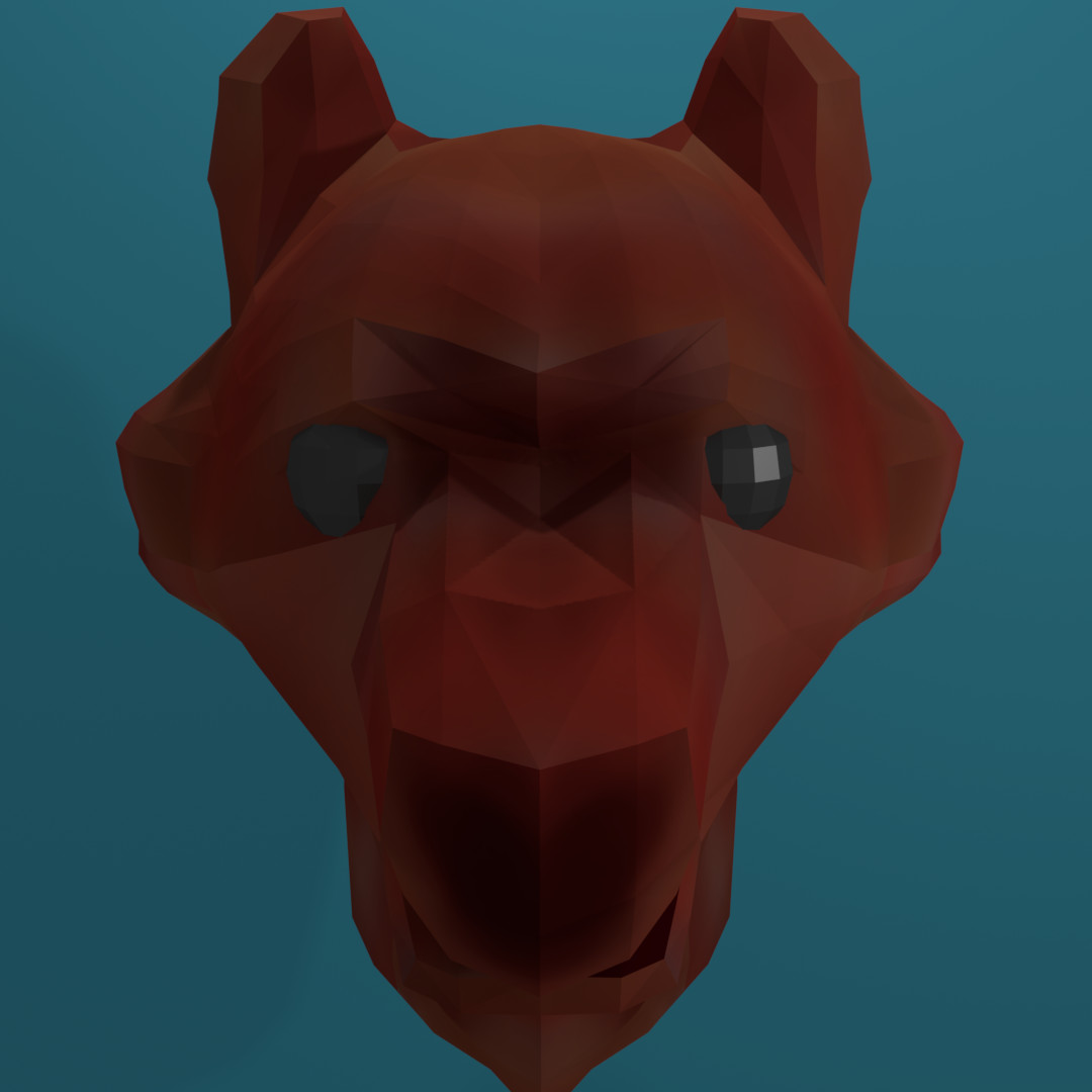 ArtStation - 3D Low_Poly Wolf head